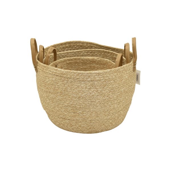 Set de 3 Cestos de Mimbre Beige | Compra en PYCCA - pycca