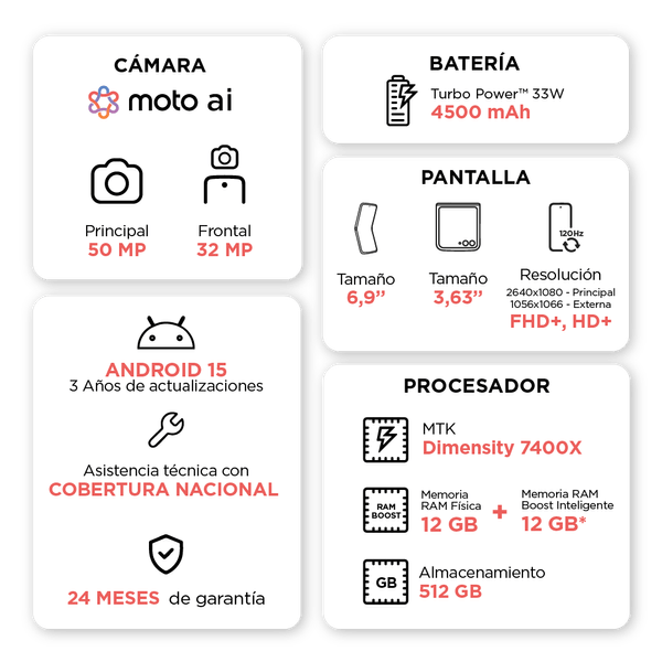Celular Motorola Razr 60 512GB + 12GB Ram Blanco| Pycca - pycca